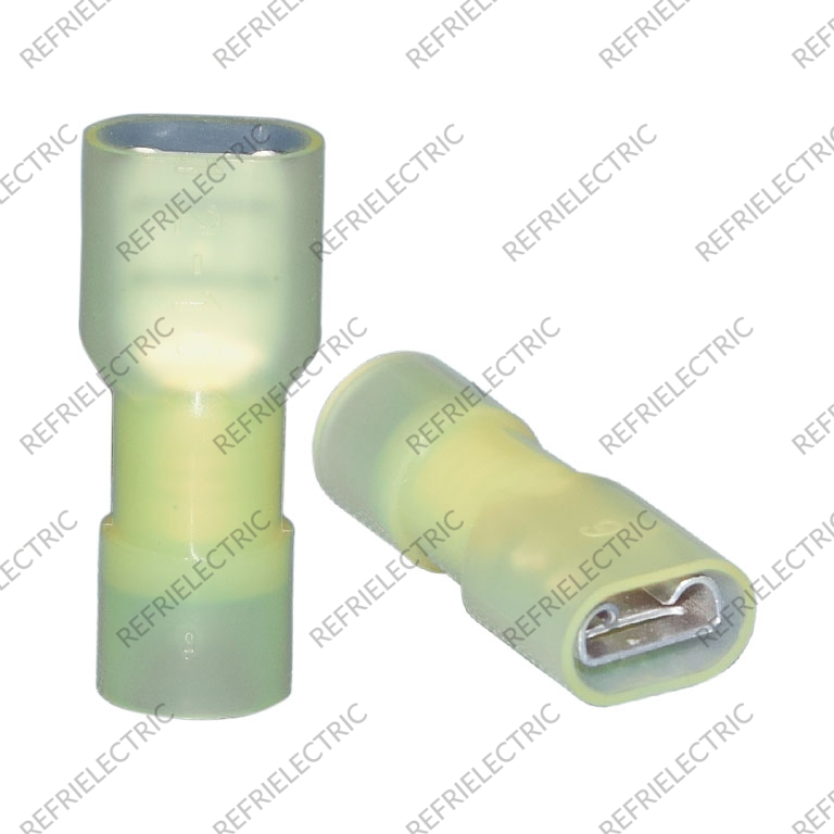 TERMINAL TIPO FASTON HEMBRA AISLACION COMPLETA AMARILLO TEV0086 COBRE ...