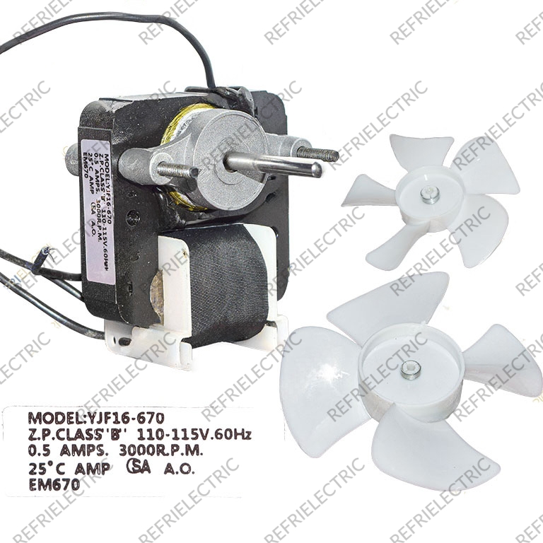 MOTOR VENTILADOR DIFUSOR NEVERA EM670 YJF16-670 110 110V 60HZ METAL ...