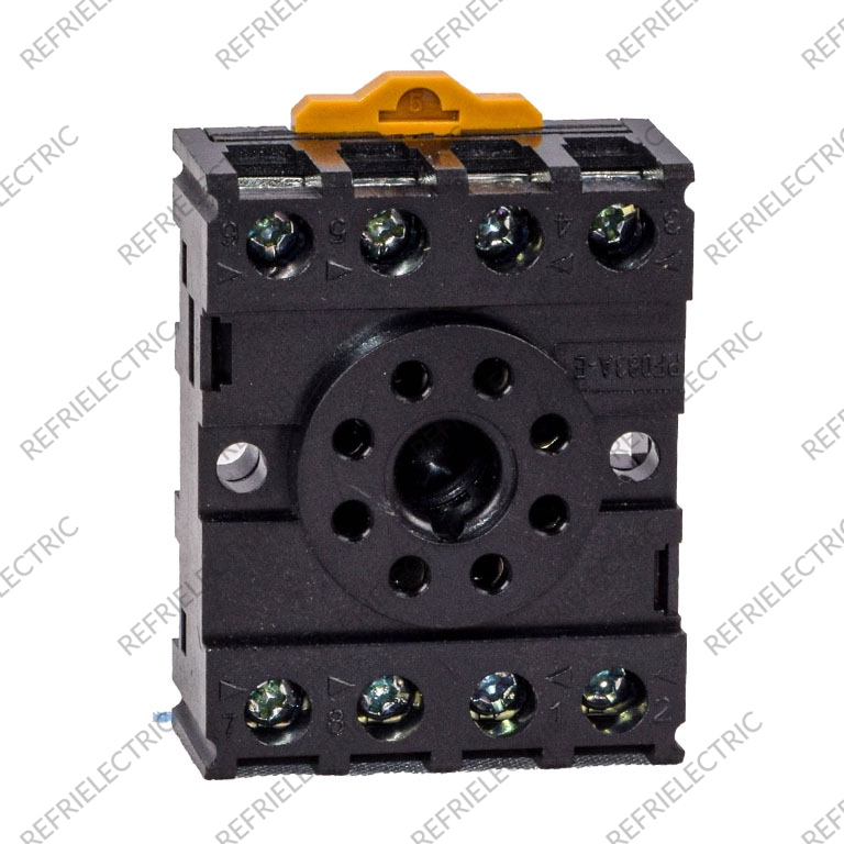 BASE PARA RELEVO 8 PINES REDONDO MONTAJE EN RIEL DIN 45MM LARGO 40MM ...